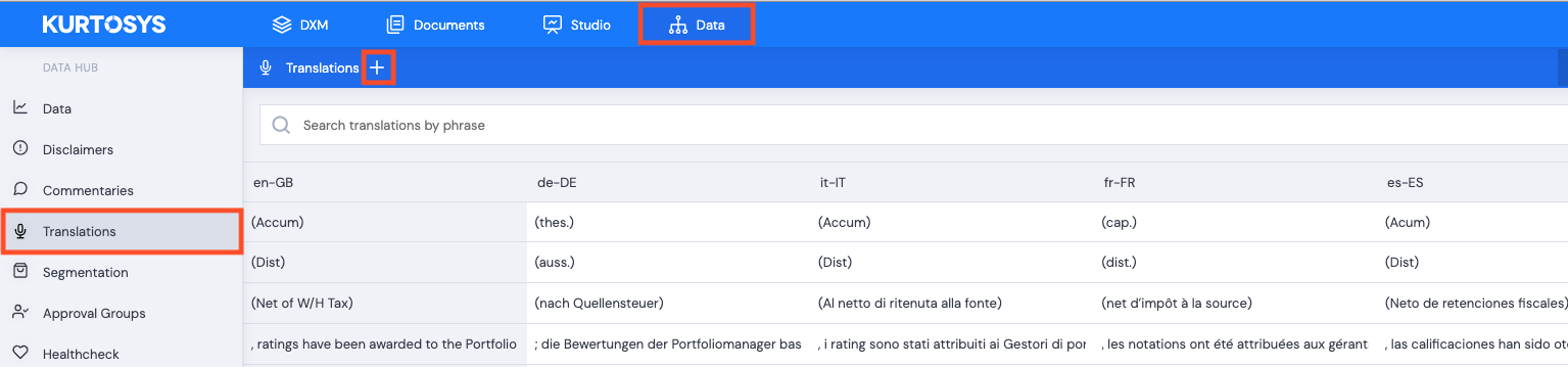 How do I add a new Translation to Data? – Kurtosys Help
