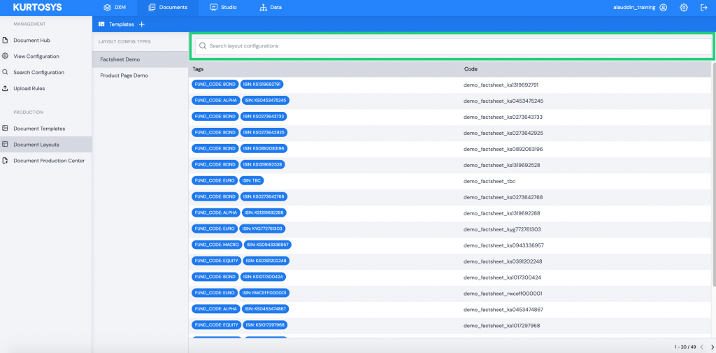 How to view and edit Layout Configurations – Kurtosys Help