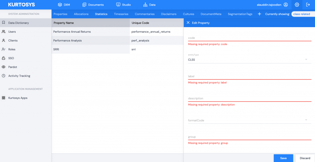 Data Dictionary Configuration – Kurtosys Help