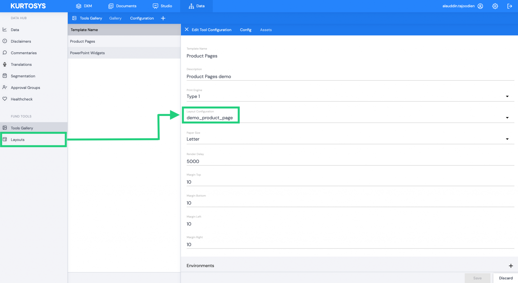How to edit tool configurations in the Tools Gallery – Kurtosys Help