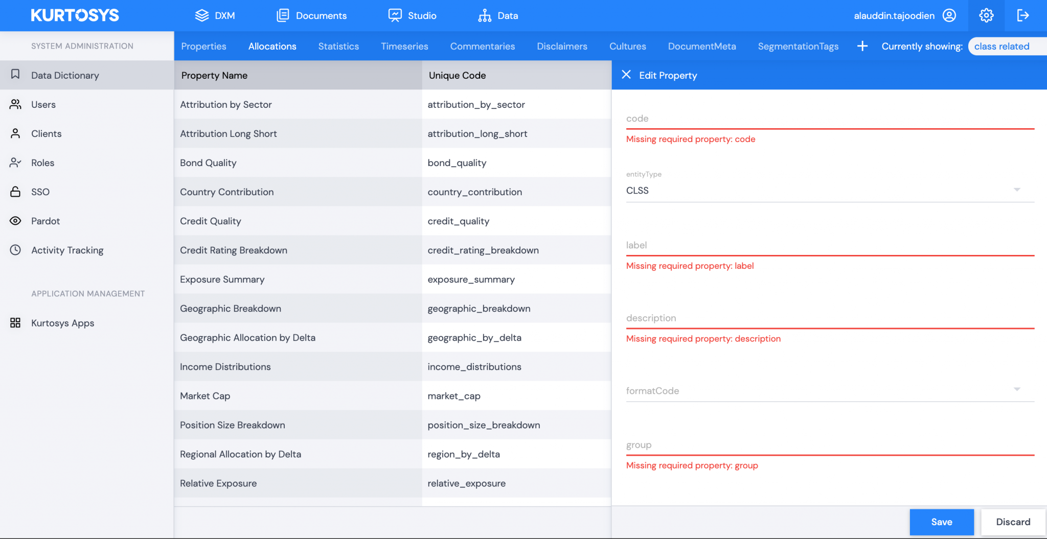 Data Dictionary Configuration – Kurtosys Help