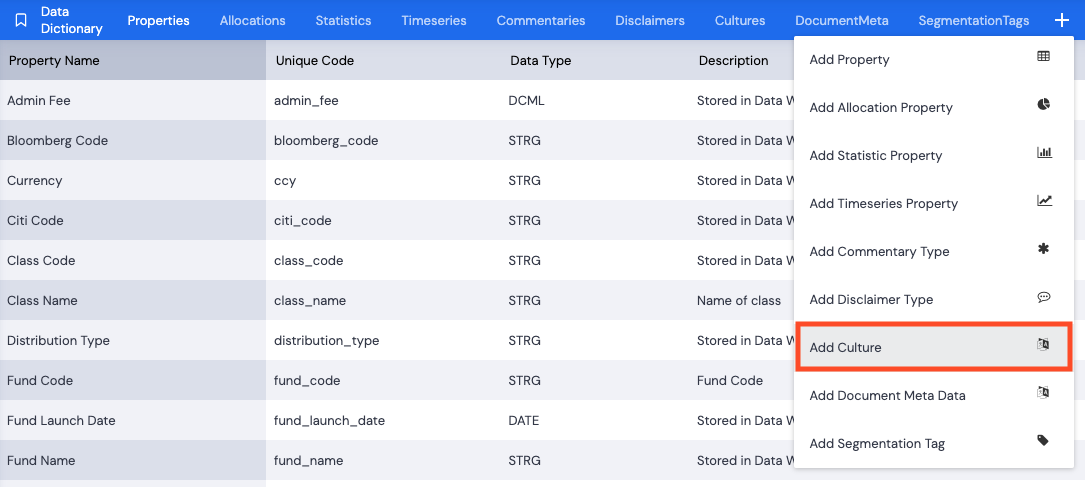 Adding Cultures – Kurtosys Help